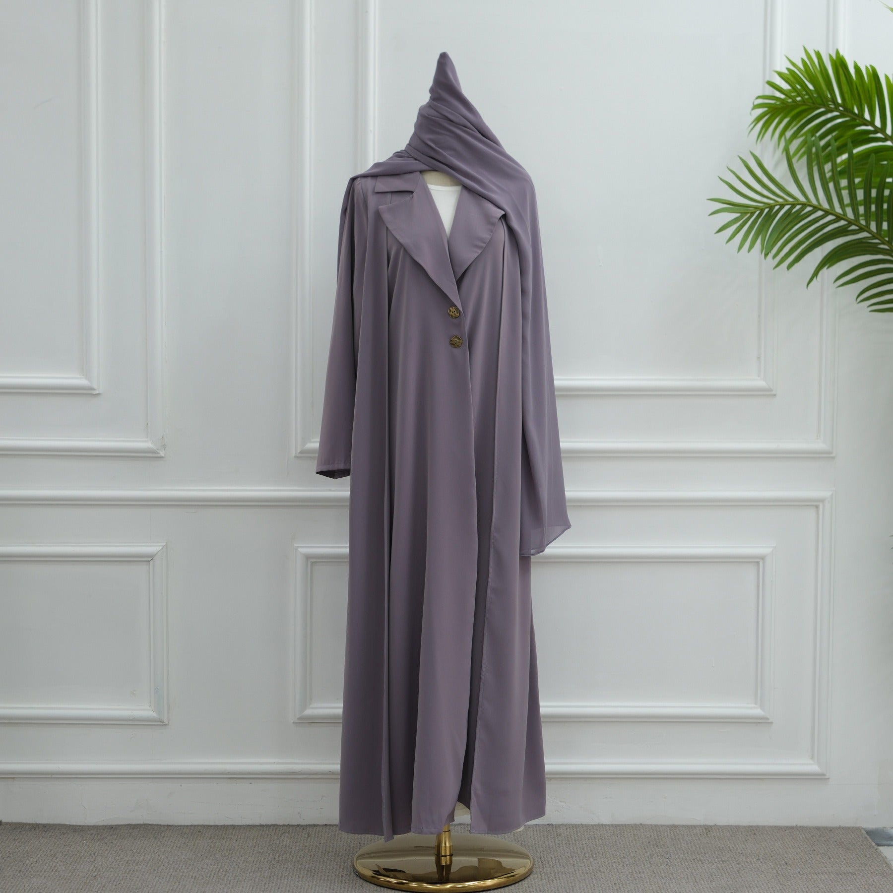 Blazer Collar Cardigan Hijab Set - 2 Piece Modest Outfit for Muslim ...