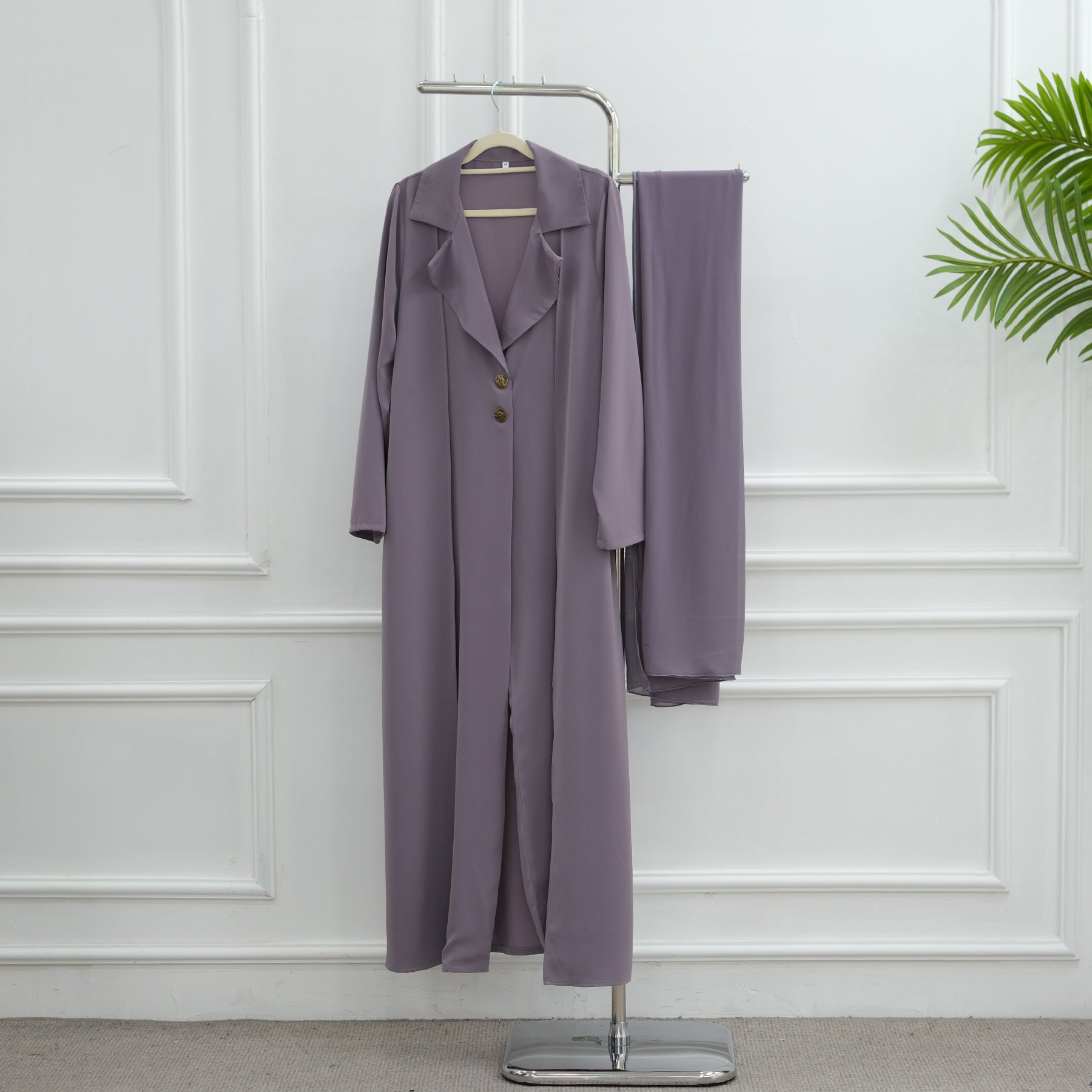 Blazer Collar Cardigan Hijab Set - 2 Piece Modest Outfit for Muslim ...